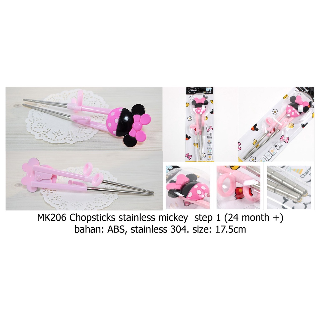 Jual ORI KOREA Sumpit Stainless Minnie MK206 | Shopee Indonesia