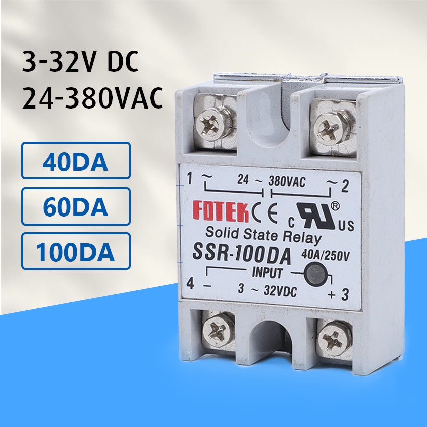 Jual Fotek SSR-40DA SSR-60DA 40A/60A Single Phase Solid State Relay - DC Controlled | Shopee ...