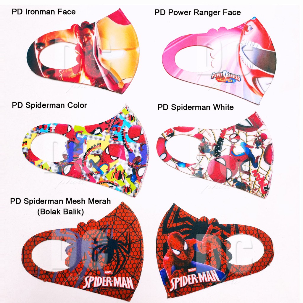 Jual Masker Anak Kecil Scuba Premium Iron Man Power Rangers Spiderman ...