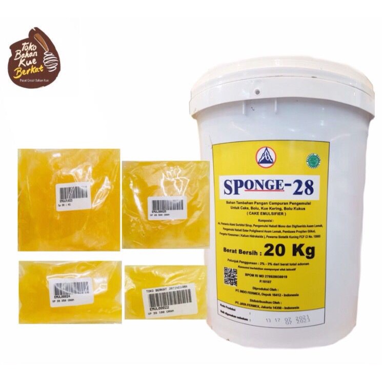 Jual SPONGE 28 REPACK 1 KG / CAKE EMULSIFIER / PENGEMBANG KUE / SP 28 ...
