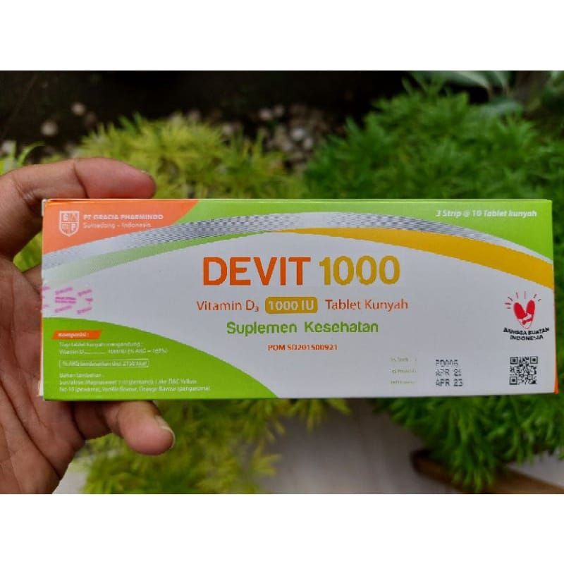 Jual Devit 1000 isi 30 tab vitamin D kunyah rasa jeruk | Shopee Indonesia