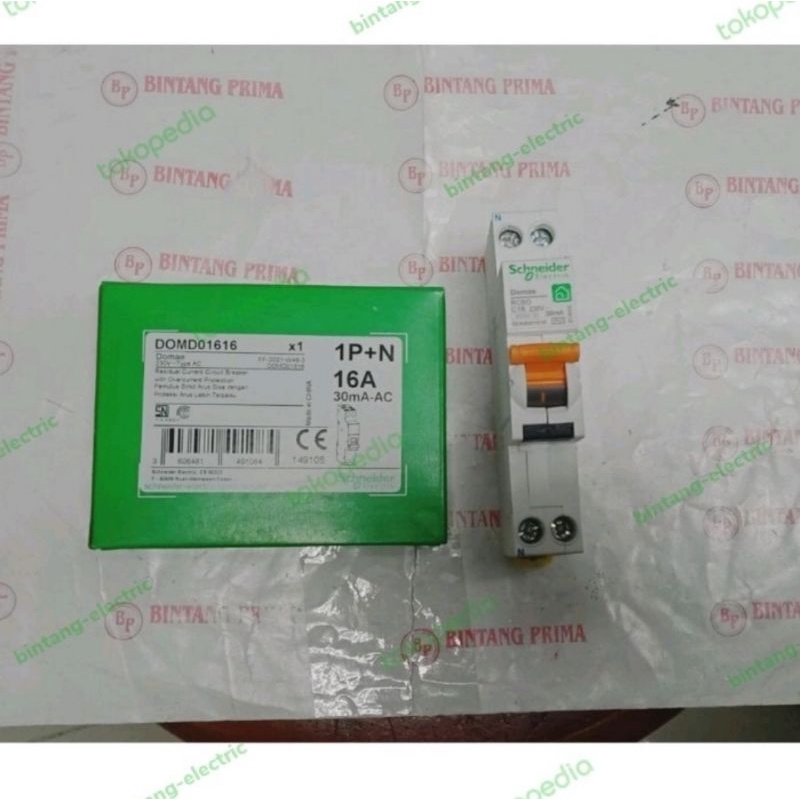 Jual ELCB / RCBO Slim 1P+N 16A 30mA Schneider | Shopee Indonesia