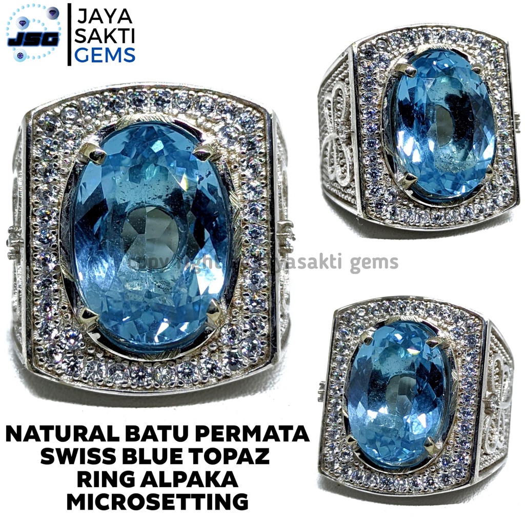 Jual Natural Batu Permata Sky Blue Topaz Microsetting Free Memo Lab ...