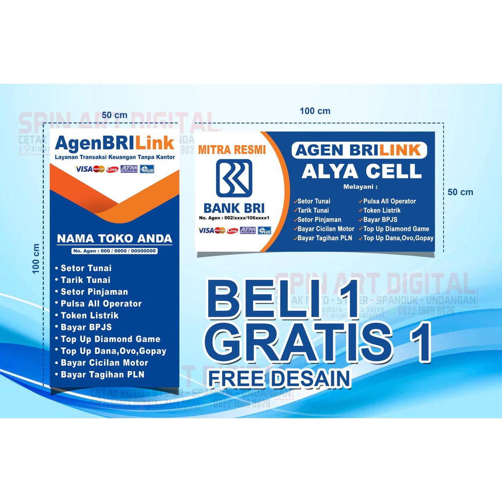 Jual SPANDUK BRILINK, BANNER BRILINK BELI 1 GRATIS 1 | Shopee Indonesia