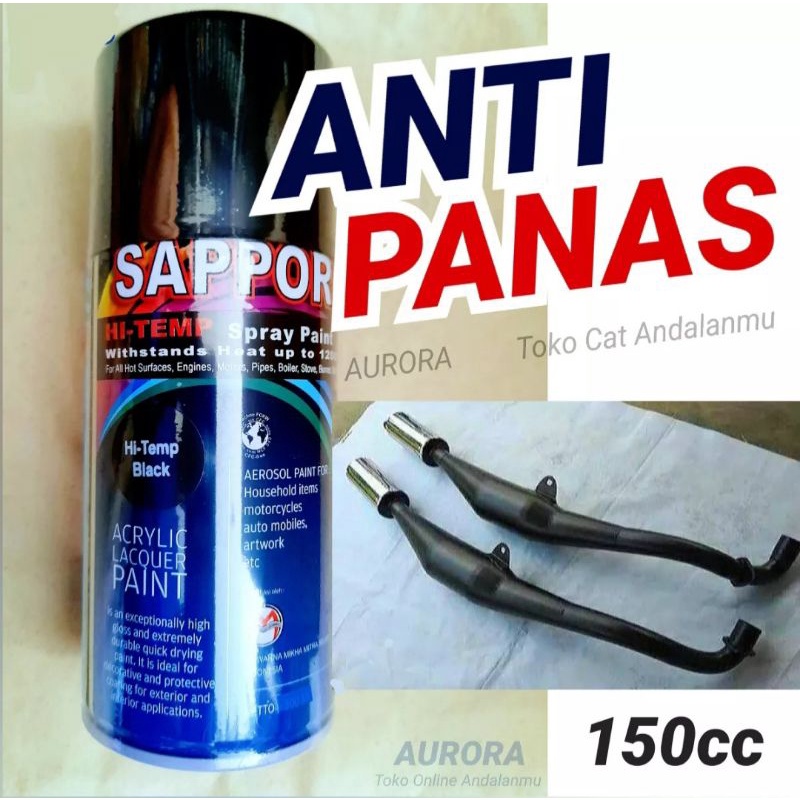 Jual Pilok Pylox Cat Semprot Sapporo Anti Panas Hitam Hi temp Black 150cc Hitemp Black Tahan dan ...