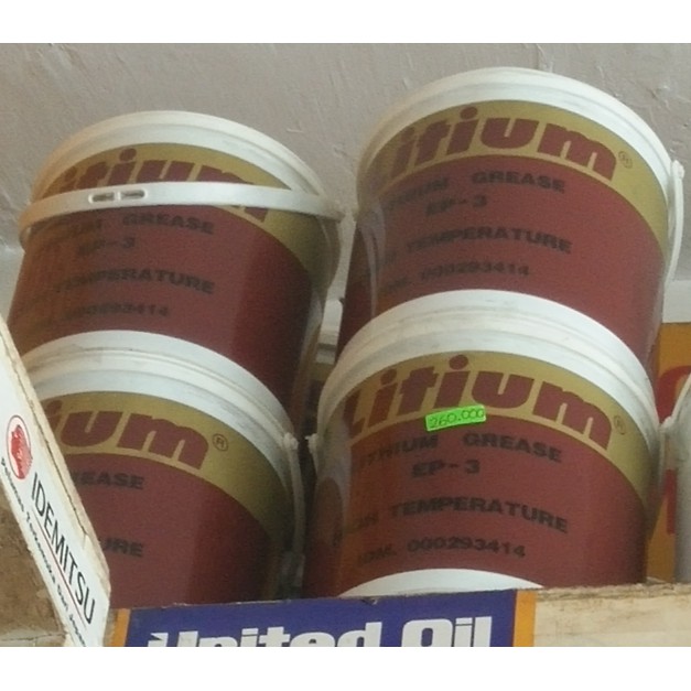 Jual grease gemuk Lithium EP3 Bearing Hi Temp Temperature kemasan 3kg Stempet kuning bening ...