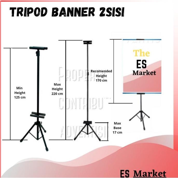 Jual tiang promosi 2 sisi / tripod banner / standing banner | Shopee Indonesia
