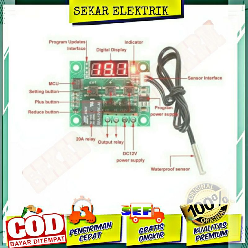 Jual THERMOSTART/Termostart Thermostat/Termostat Digital XH-W1209 12V ...