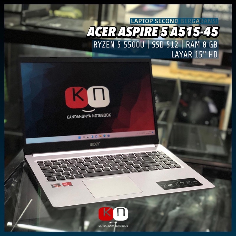 Jual Acer Aspire 5 A515 45 Ryzen 5 5500U 8GB 512GB 15 inch | Shopee ...