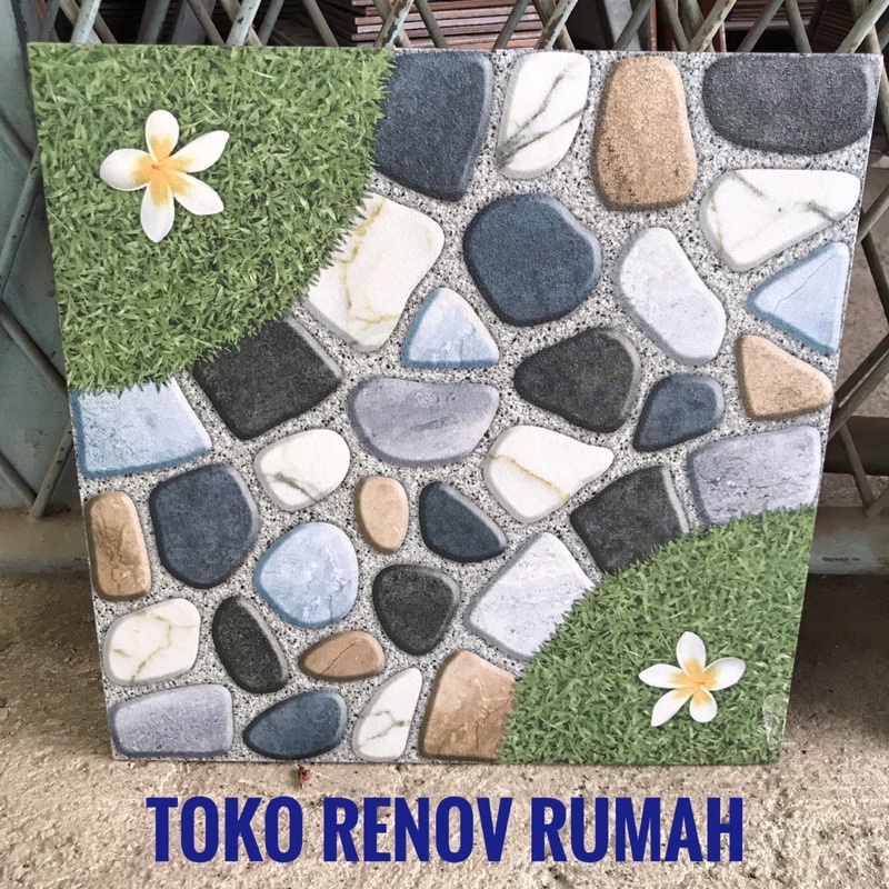Jual keramik 40x40 motif rumput / keramik taman/ keramik garasi ...