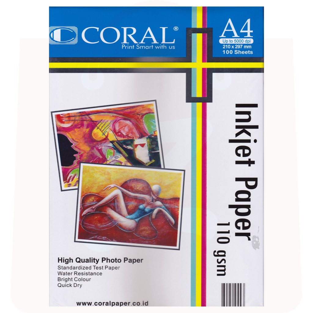 Jual Coral Inkjet Paper Kertas Foto Doff Matte 100 Lembar A4 110 gsm ...