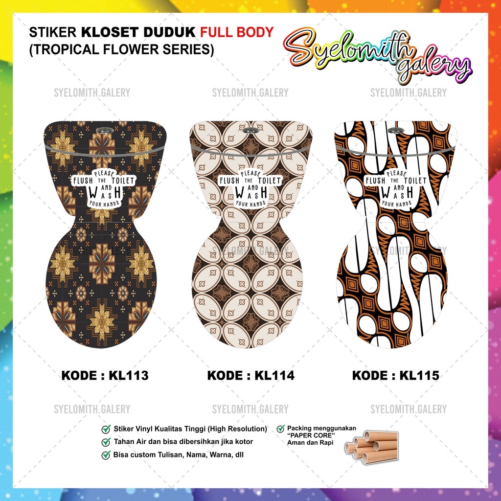 Jual STICKER KLOSET MOTIF BATIK - STIKER KLOSET DUDUK FULL BODY BATIK ...