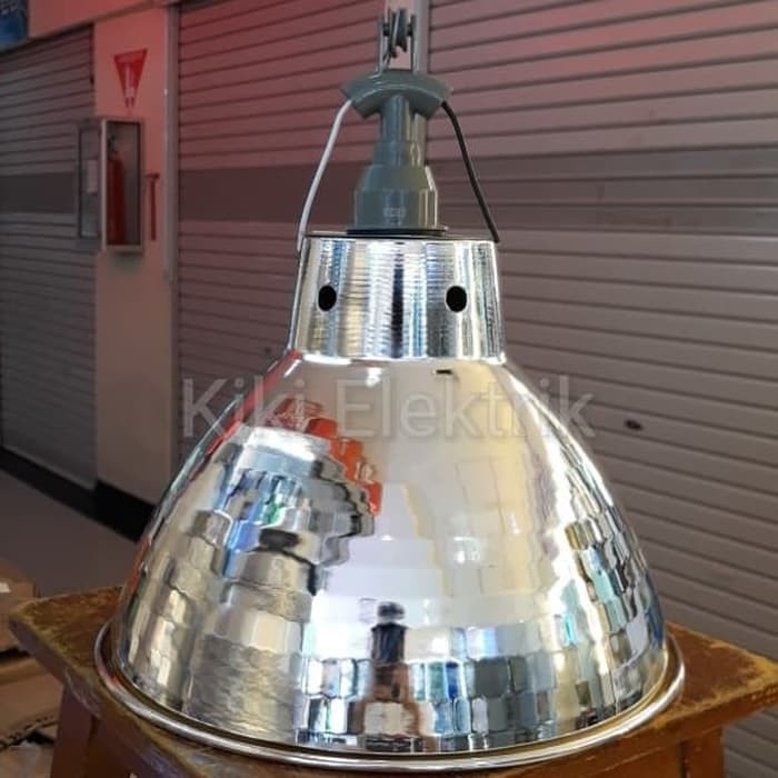 Jual Kap Lampu Gantung Industri Kilap 30 cm + Fitting E27 (KHUSUS SATUAN) | Shopee Indonesia
