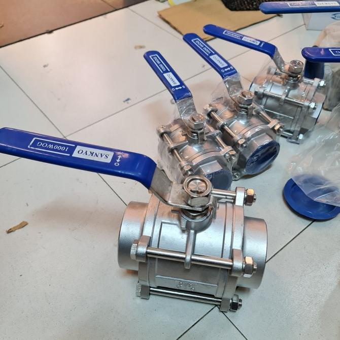Jual Ball Valve Stainless 316 3pc Body Drat 2" Inch DN50 / Stop Kran Sankyo | Shopee Indonesia