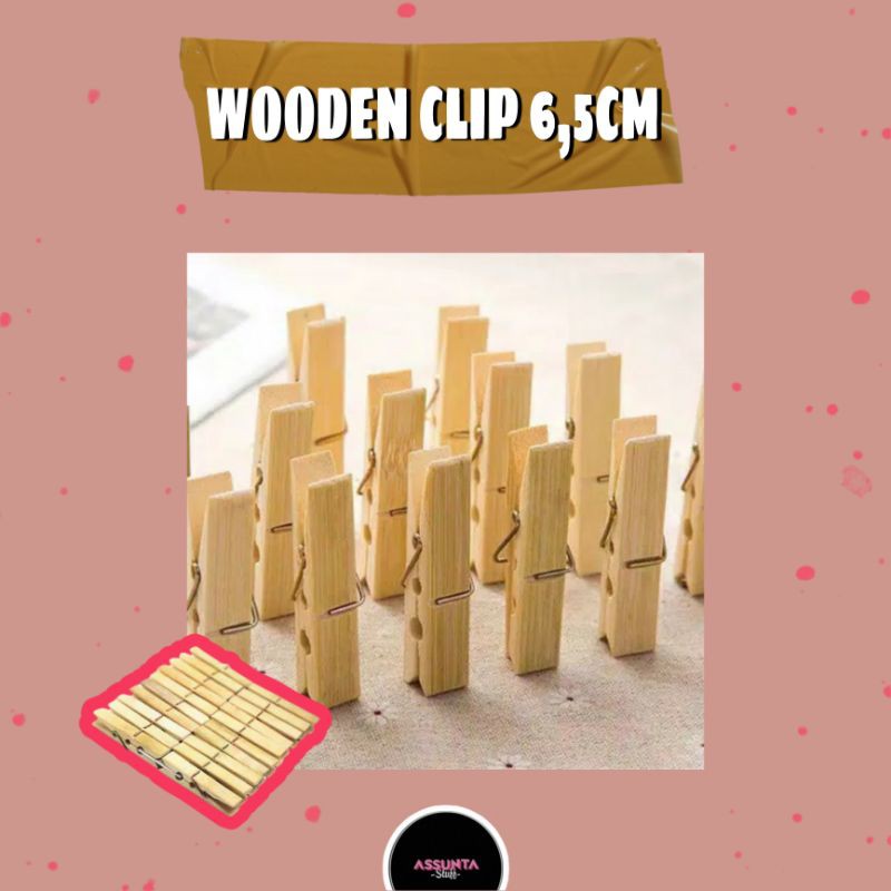 Jual [AS] KLIP KAYU / WOODEN CLIP UKURAN 65MM | Shopee Indonesia