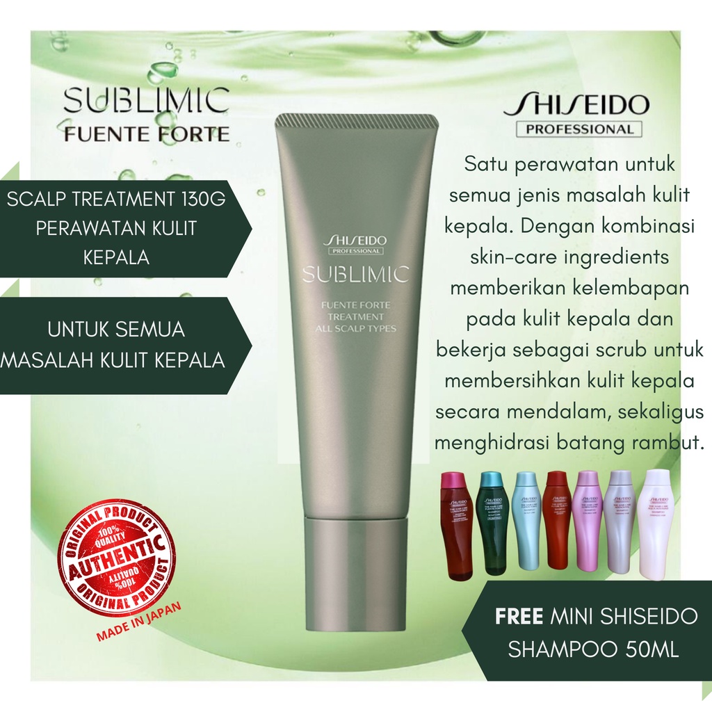 Jual Scalp Treatment Shiseido NEW SUBLIMIC FUENTE FORTE-perawatan kulit kepala berminyak hair ...