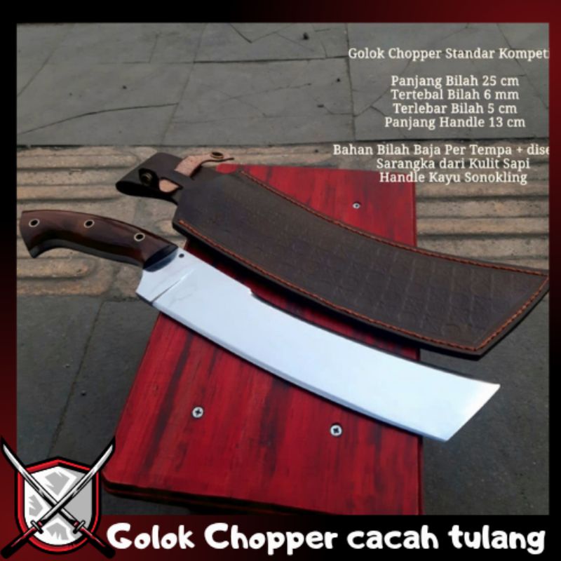 Jual PISAU CHOPPER CACAH CINCANG TULANG STANDAR KOMPETISI BAJA PER ...