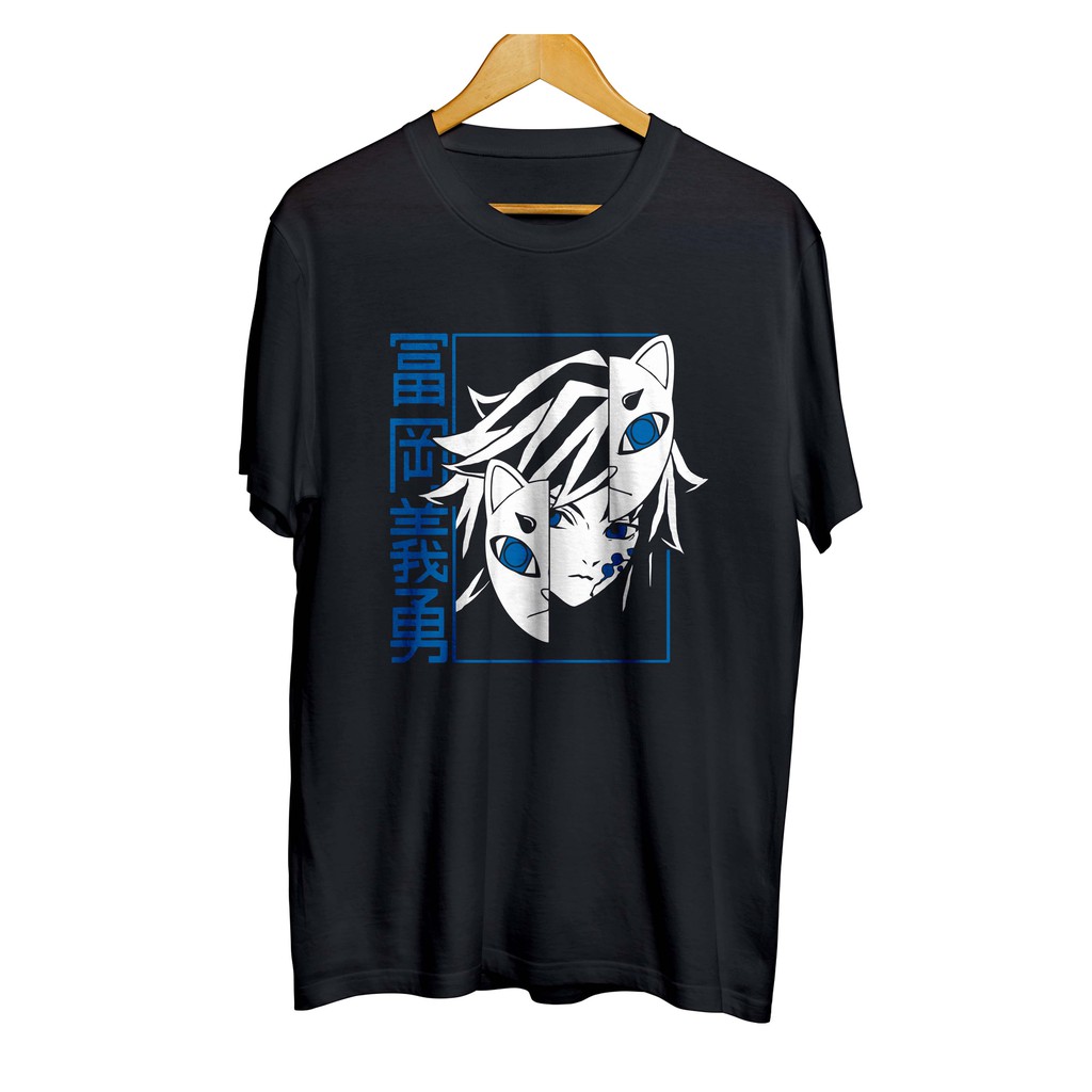 Jual Kaos distro anime GIYU MASK - DEMON SLAYER material cotton combed ...