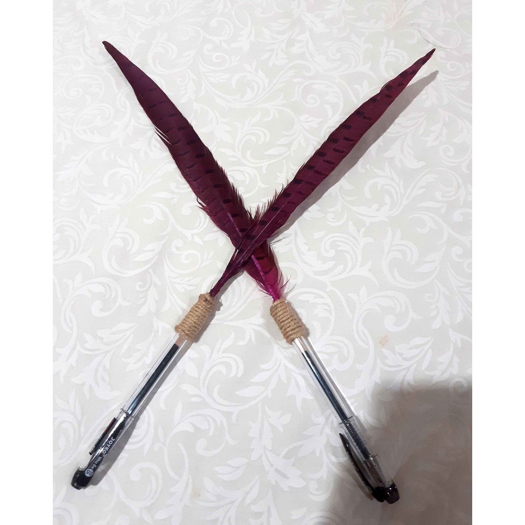 Jual pen sayap bulu 12 cm / Pen antik/klasik /souvenir nikah & ulang ...