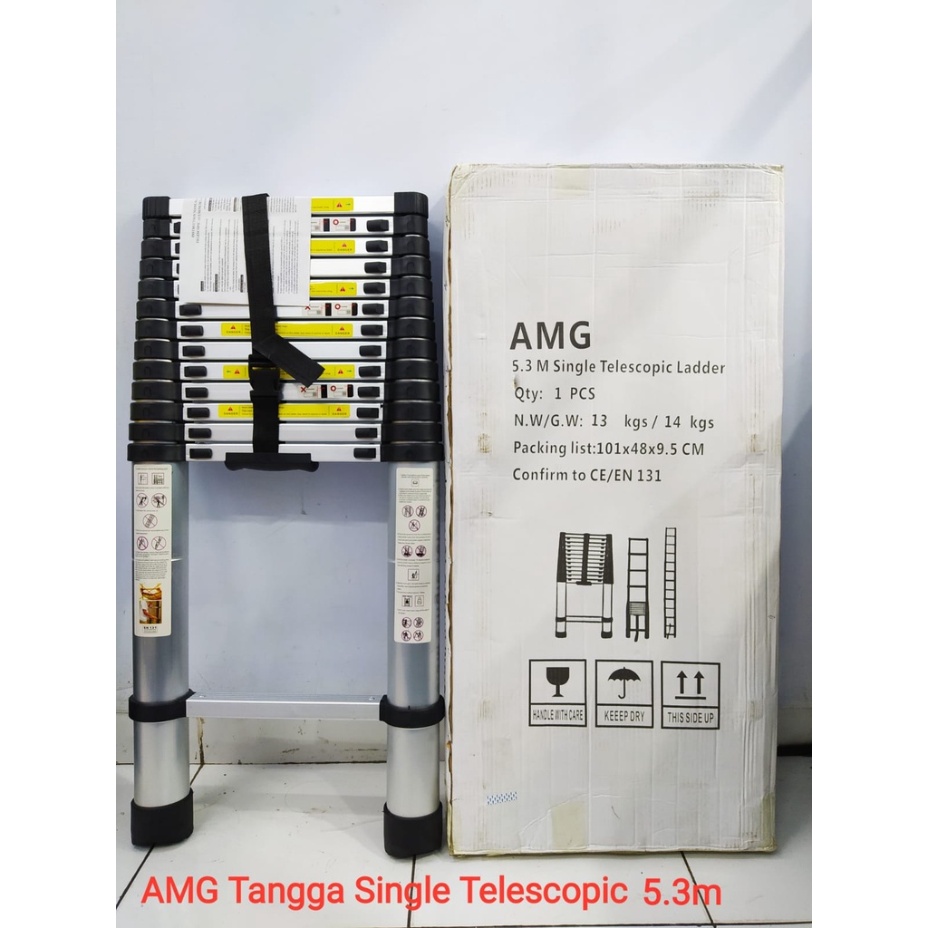 Jual AMG Tangga Single Telescopic 5.3m (Silver) | Shopee Indonesia