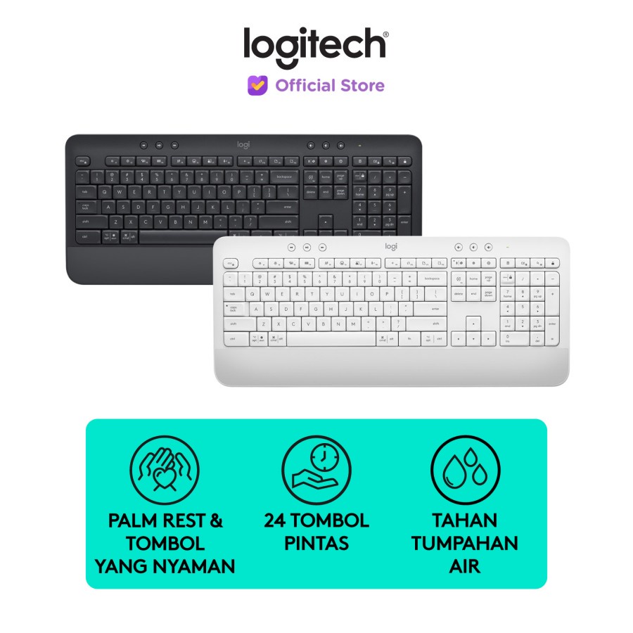 Jual Logitech Signature K650 Keyboard Wireless Bluetooth Comfort Resmi ...