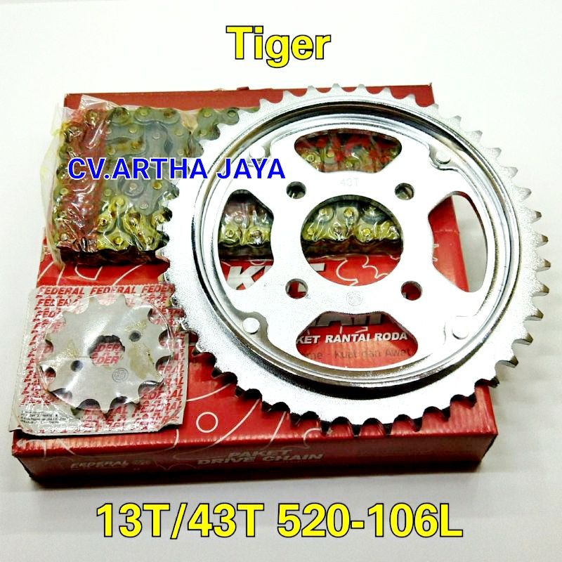 Jual GER GIR GEARSET / GEAR RANTAI FEDERAL HONDA TIGER / TIGER ...