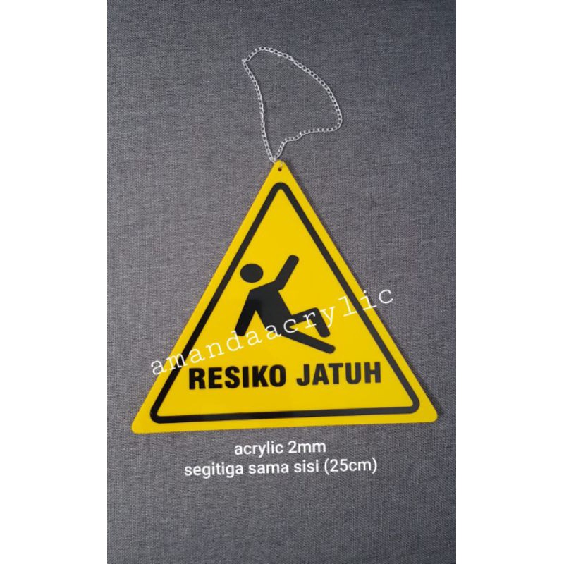 Jual Acrylic Papan Peringatan (RESIKO JATUH) | Shopee Indonesia