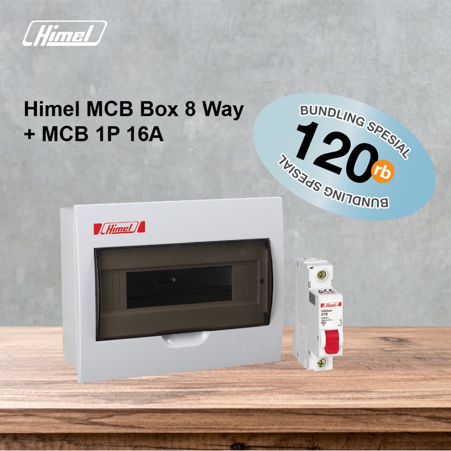 Jual BUNDLE HIMEL MCB BOX INBOW 8WAYS + MCB 1P 16A | Shopee Indonesia