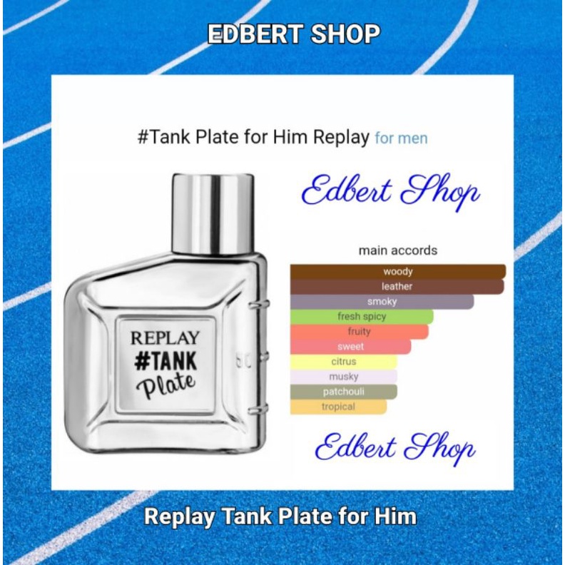 Jual Original Parfum Replay Tank Plate edt for men 100 ml | Shopee ...