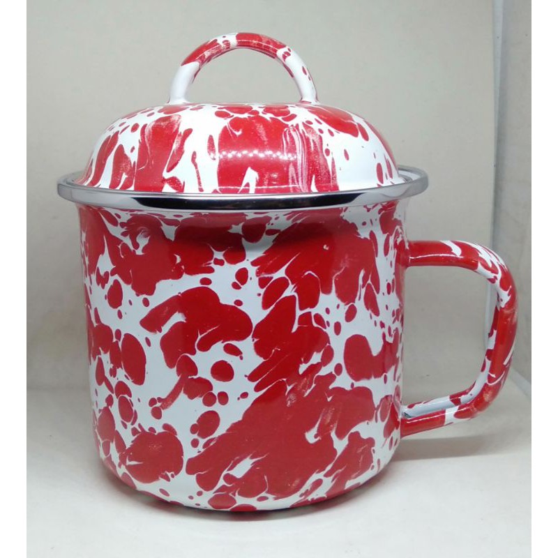 Jual Mug Enamel tebel bagus Gelas Enamel Cangkir Enamel motif ayam jago ...