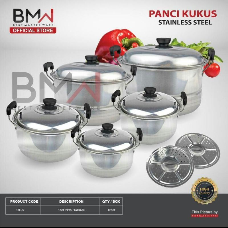 Jual PANCI STREAMER SET BMW 5PCS panci stainless steel set panci ...