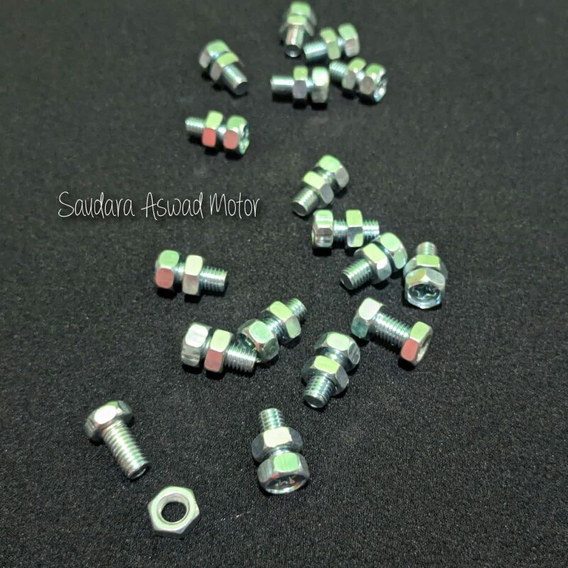 Jual 10PCS Baut Aki Bulat/ Baut M5 x 10mm Bulat / Baut Accu Bulet ...