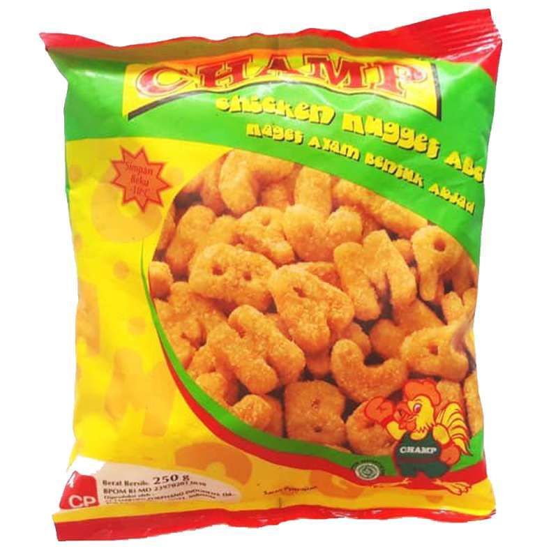 Jual champ chicken nugget naget ayam abc bentuk abjad 250gr | Shopee ...
