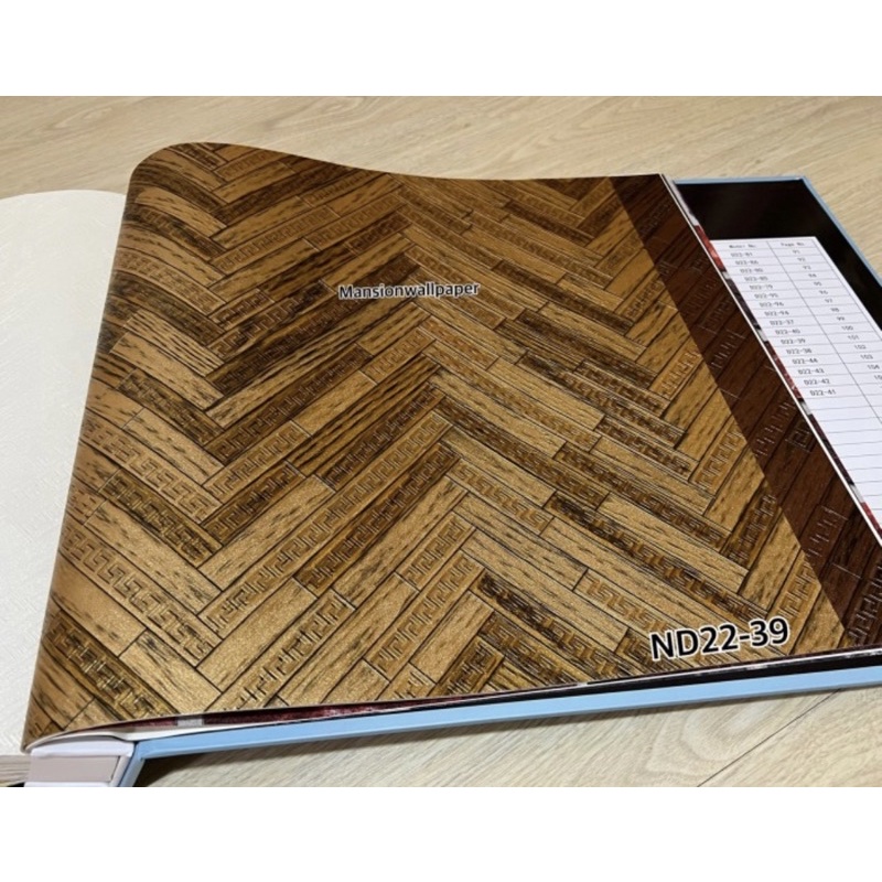 Jual Wallpaper Dinding Herringbone Chevron Ukiran Etnik Kayu Coklat ...
