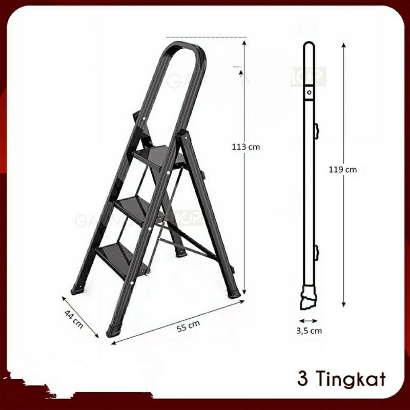Jual Tangga Lipat 4 Tingkat Lebar Alat Rumah Tangga Step Lebar Dengan ...