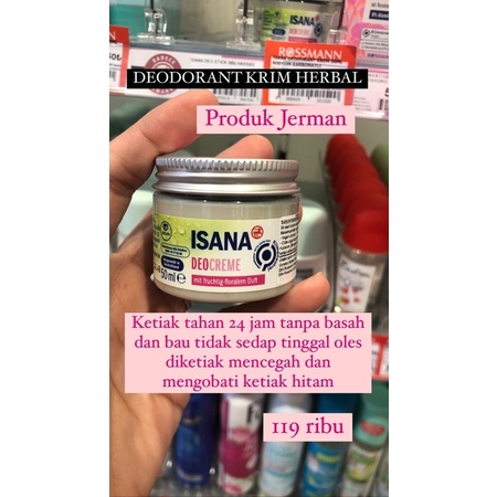 Jual ISANA DEO CREAM | Deodorant bentuk Balsem | 24 Jam tanpa BAU DAN ...