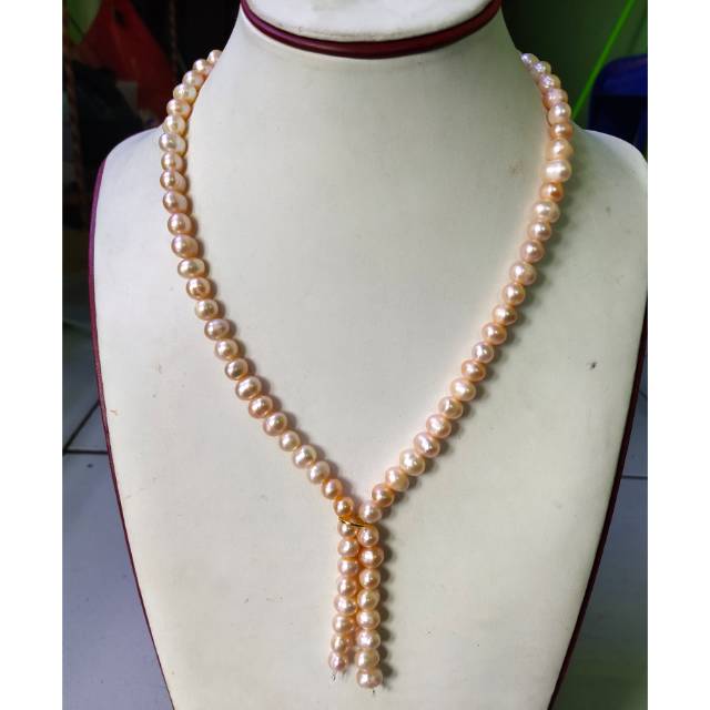 Jual Kalung mutiara air tawar cantik grade A (70cm) | Shopee Indonesia