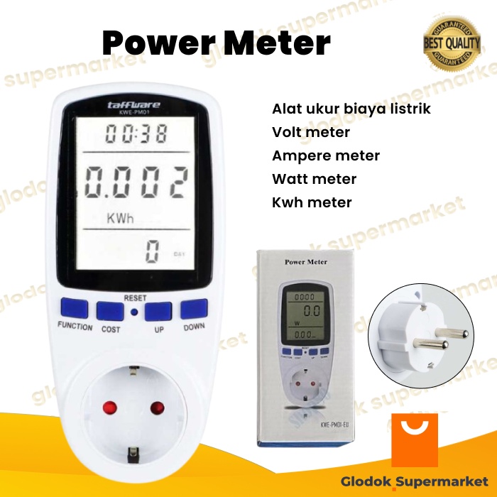 Jual Digital Power Meter Volt Ampere Watt Taffware KWE-PM01 Pengukur Listrik KWH | Shopee Indonesia