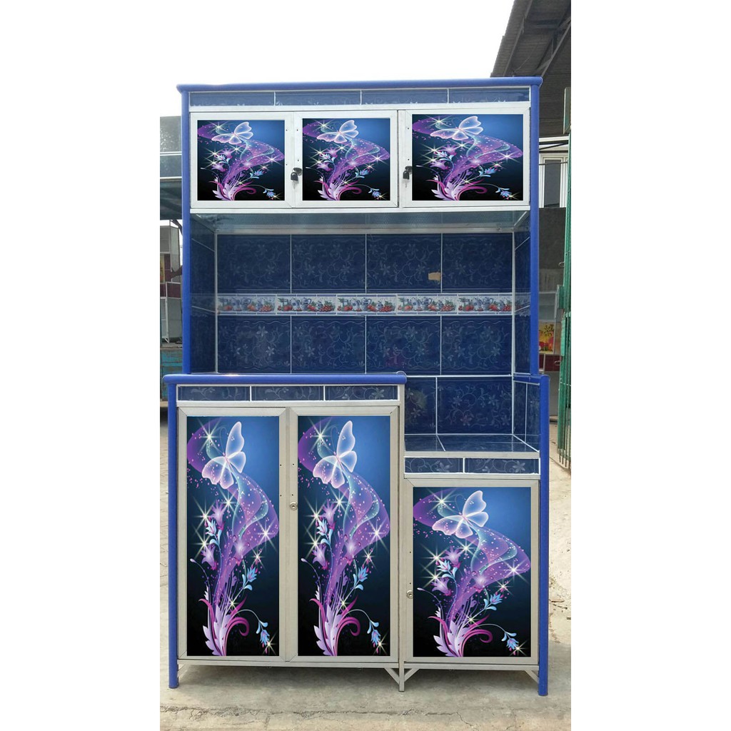 Jual sticker rak piring motif purple 3 pintu | Shopee Indonesia