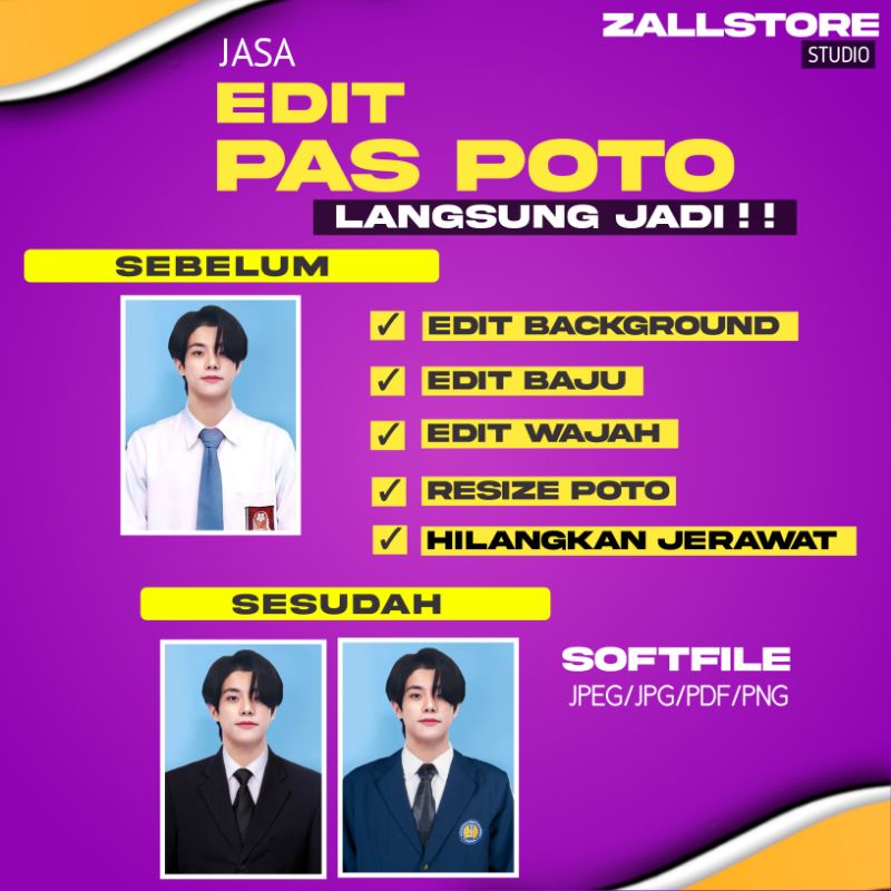 Jual Jasa edit pas poto / Edit Ganti Background / Edit poto Ganti Jas ...
