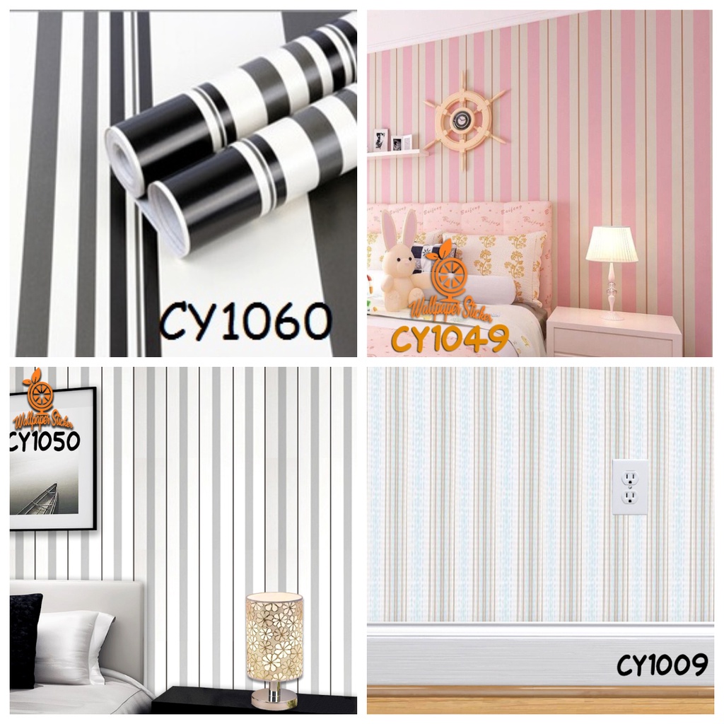 Jual Wallpaper Dinding garis-garis Stiker Dinding Salur Wallstiker Ukuran 45 cm x 8 meter Kode ...