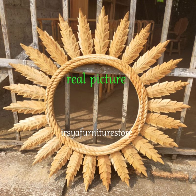 Jual Pigura Ukir Daun Mentahan Kayu Jati Murah / Bingkai Cermin / Wall ...