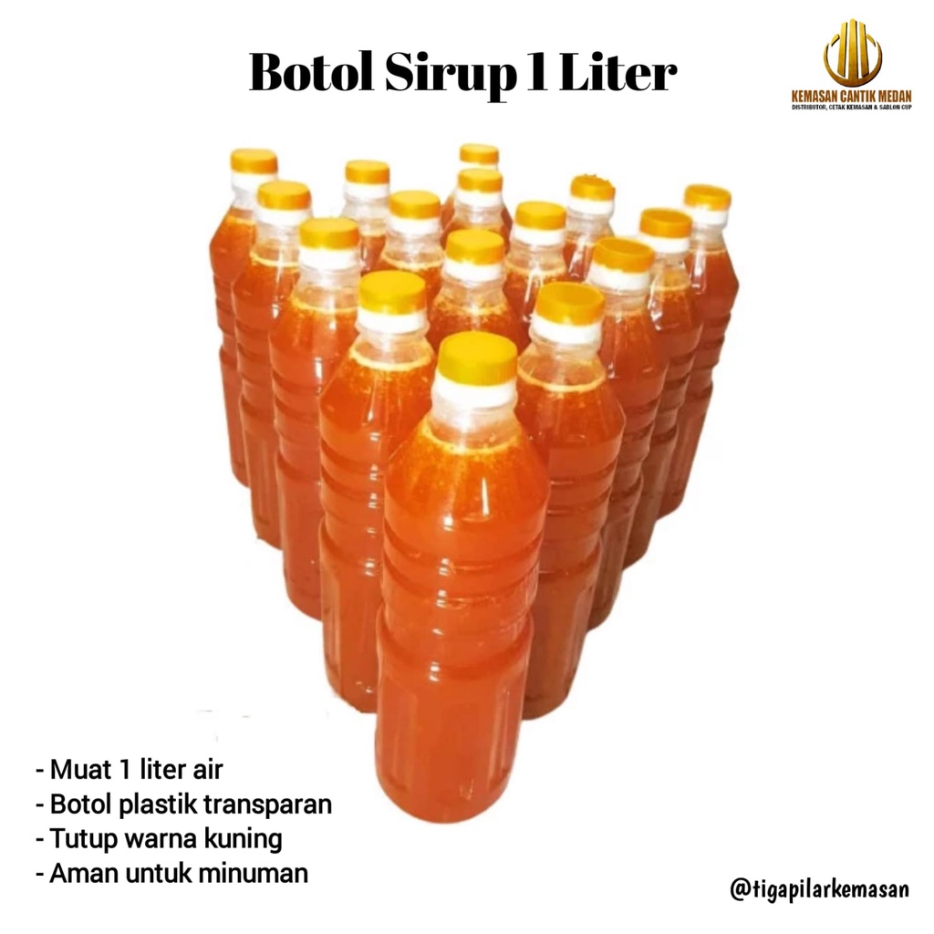 Jual botol sirup/botol plastik 1 liter | Shopee Indonesia