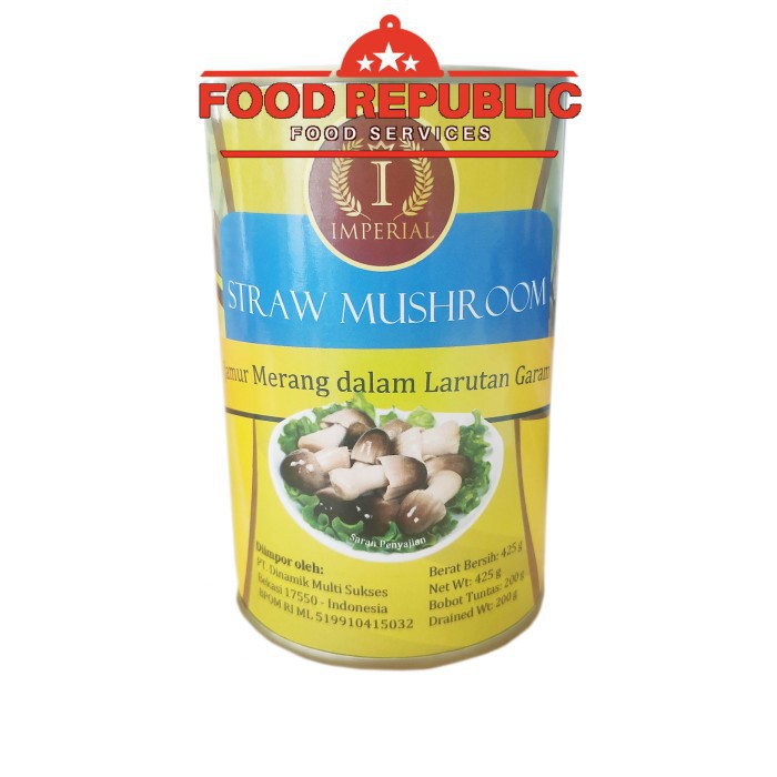 Jual JAMUR KALENG MERANG IMPERIAL 425 GR - CANNED STRAW MUSHROOM HALAL ...