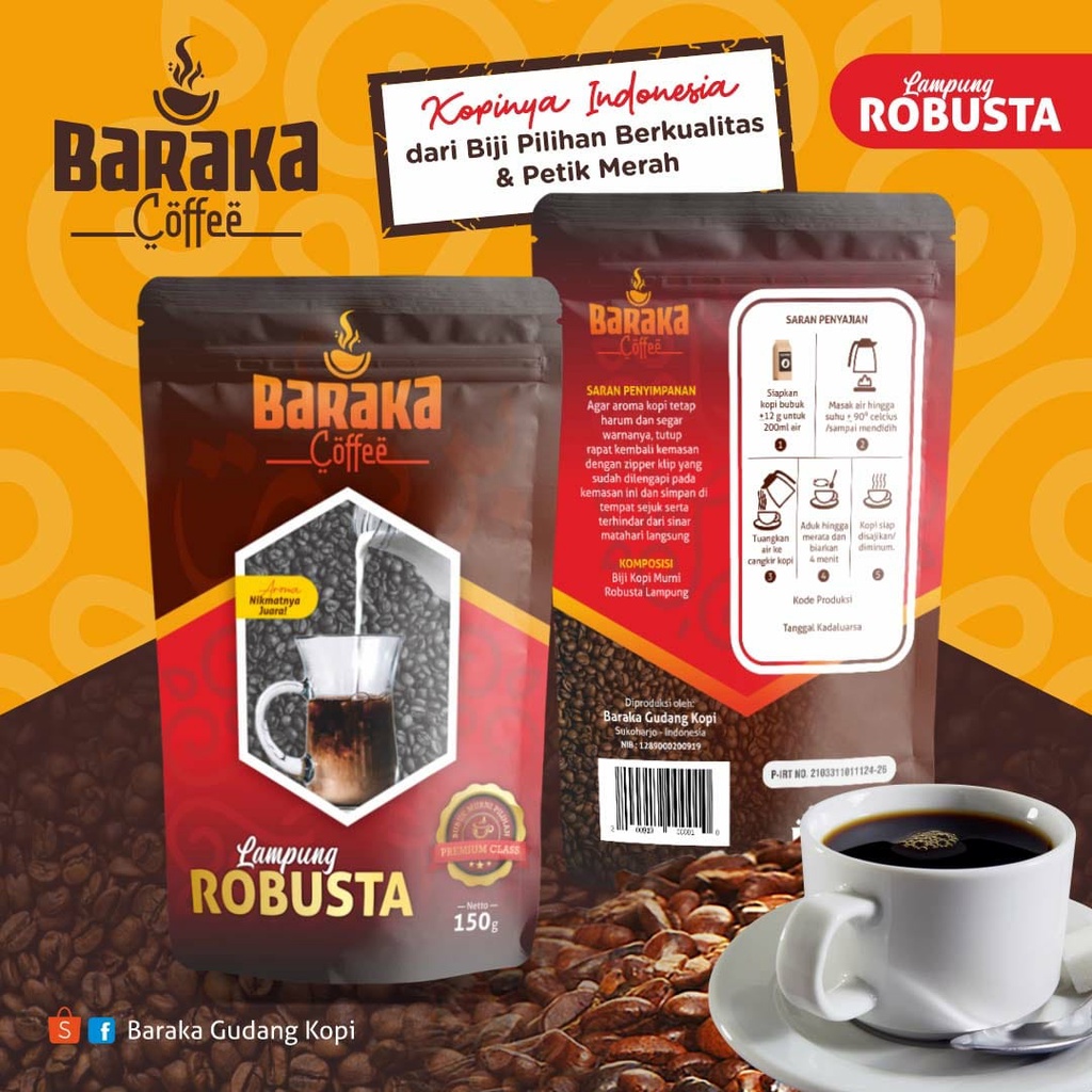 Jual Kopi Robusta Lampung Premium Bubuk 150g | Shopee Indonesia