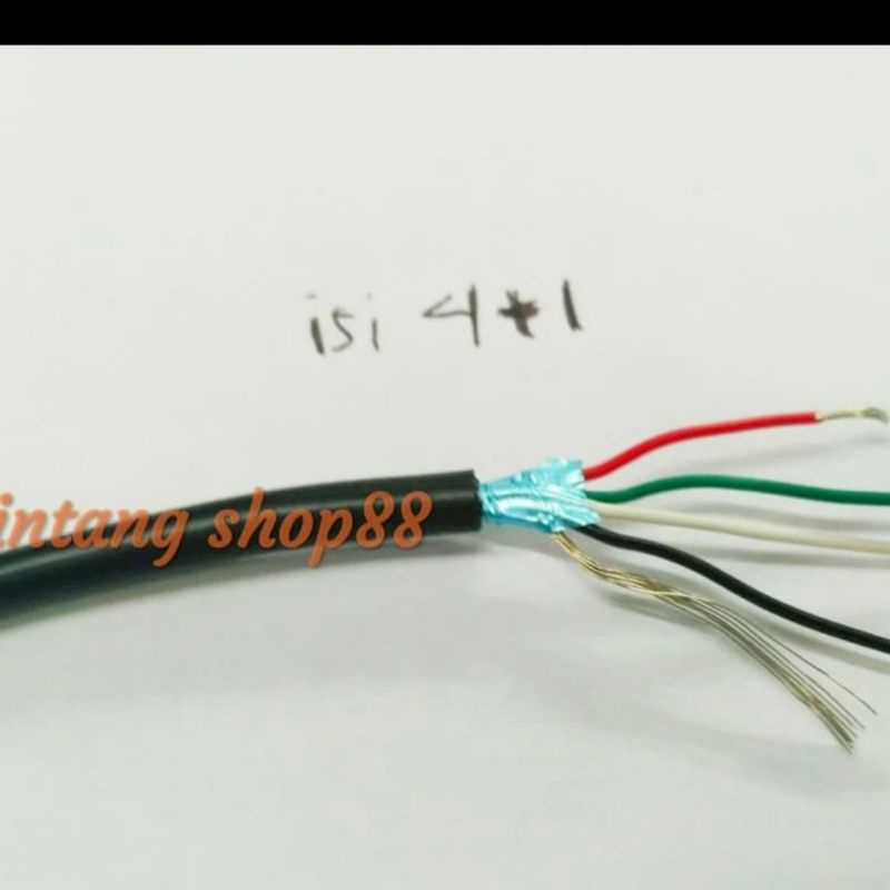 Jual KABEL DATA ISI 4 + 1 GRON UKURAN SERABUT 24 AWG PER METER | Shopee ...