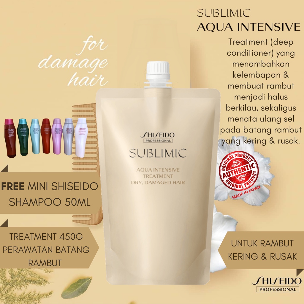 Jual Hair Treatment Shiseido Dry & Damaged NEW SUBLIMIC AQUA INTENSIVE 450g Refill Pouch ...