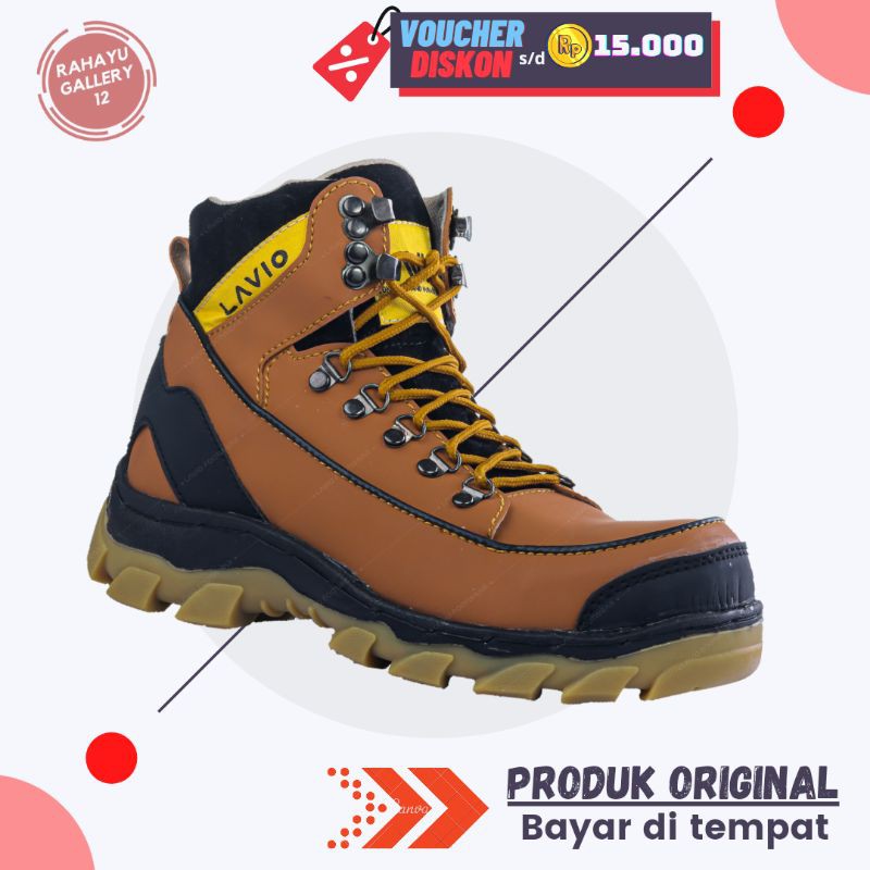 Jual Lavio Wood Sepatu Safety Boots Original Terlaris Ujung Besi ...