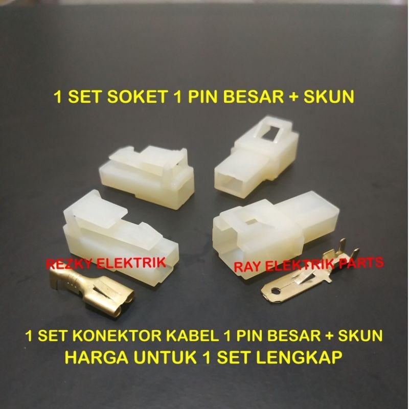Jual SOKET SOCKET KONEKTOR CONNECTOR KABEL 1 PIN BESAR MALE FEMALE ...