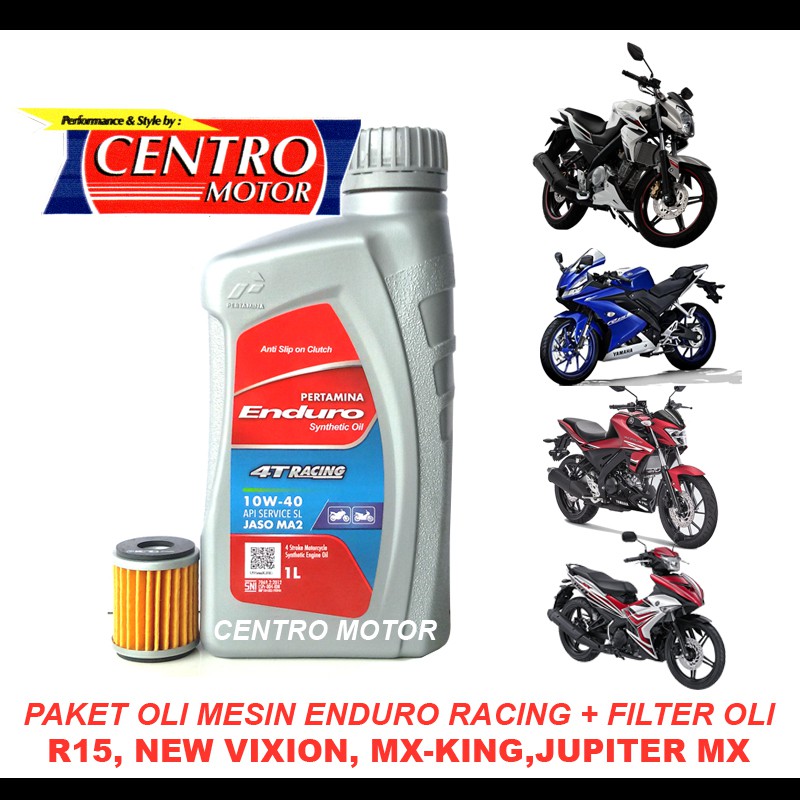 Jual OLI ENDURO RACING+FILTER OLI NEW VIXION/R15/MX-KING, PAKET OLI ...